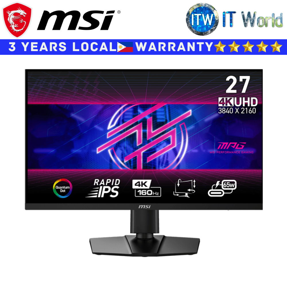 Itw | MSI Gaming Monitor 27" (3840 x 2160 UHD) / 160Hz / Rapid IPS / 0 ...