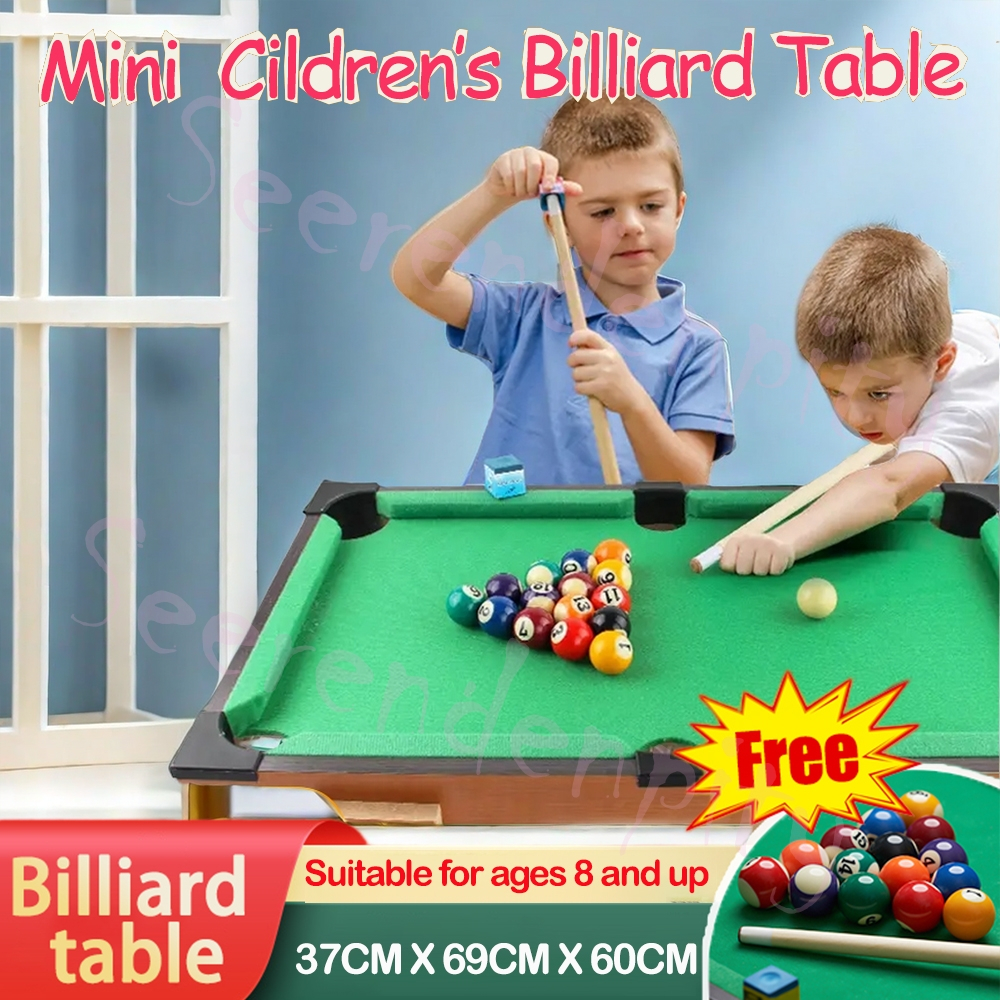 High Foot Mini Billiard Table For Kids Wooden Tabletop Pool Table Set ...