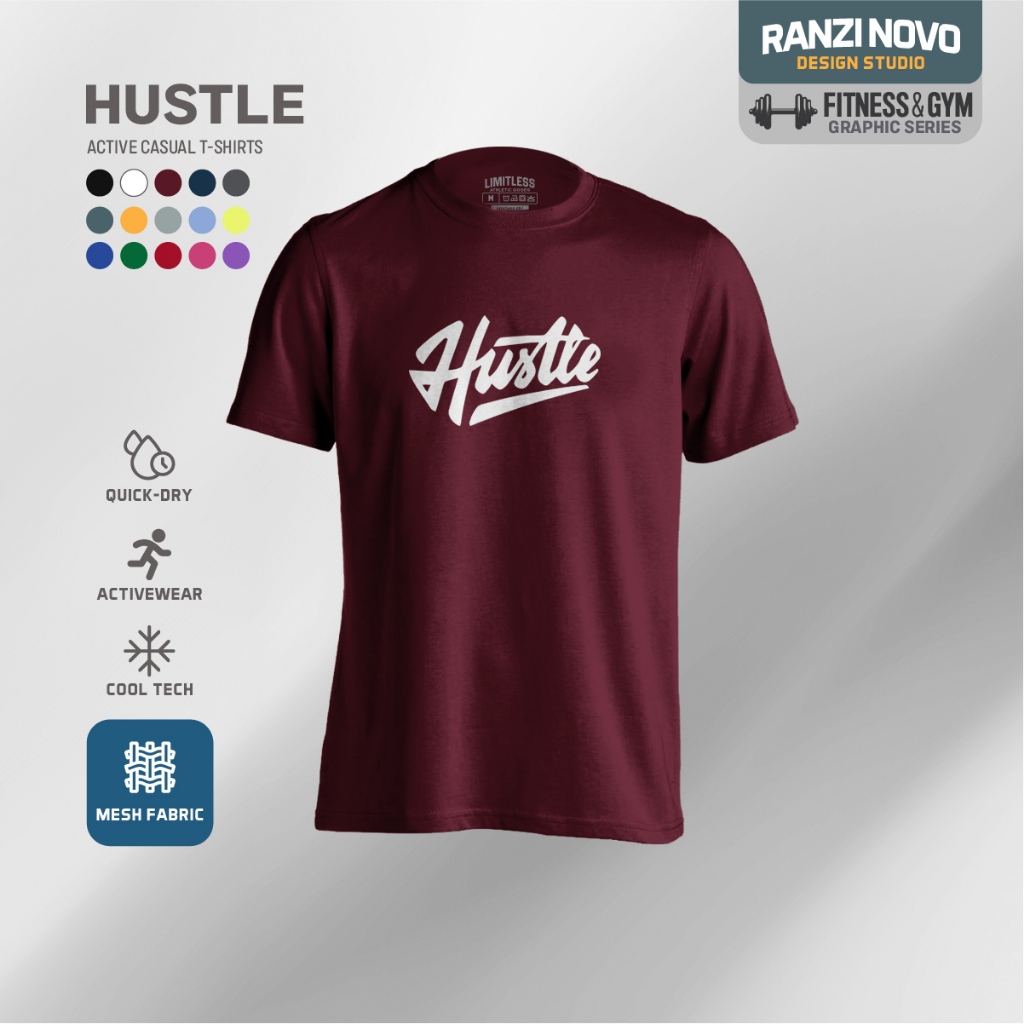 Hustle Shirt - Drifit Activewear for Run Outdoor Sports Gym Hiking ...