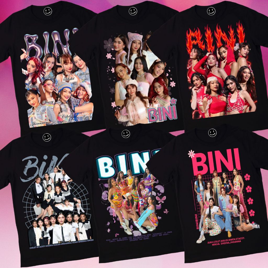 BINI SHIRT VER 4 ALL MEMBERS / BINI P-POP GROUP / FAN MADE BINI SHIRT ...