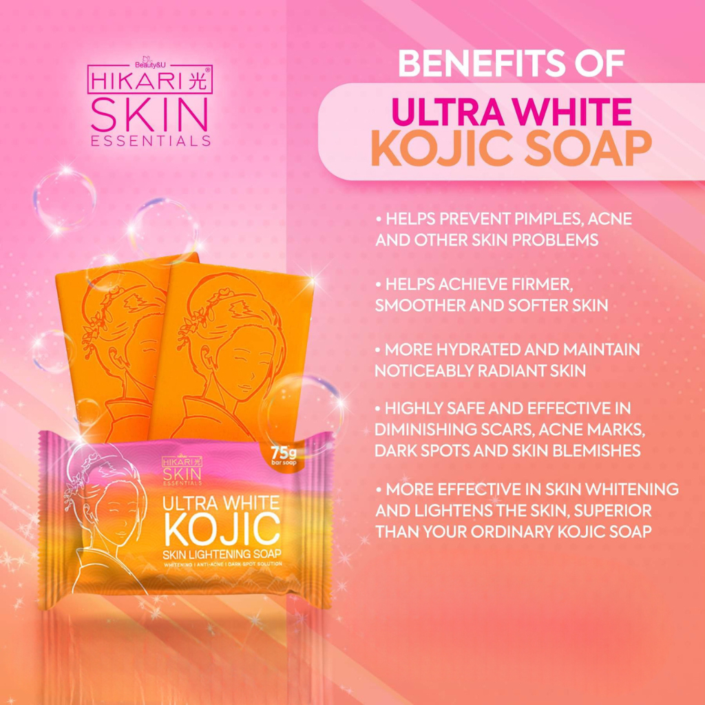 Hikari Skin Essentials Ultra White Kojic Skin Lightening Soap 75g (3s ...