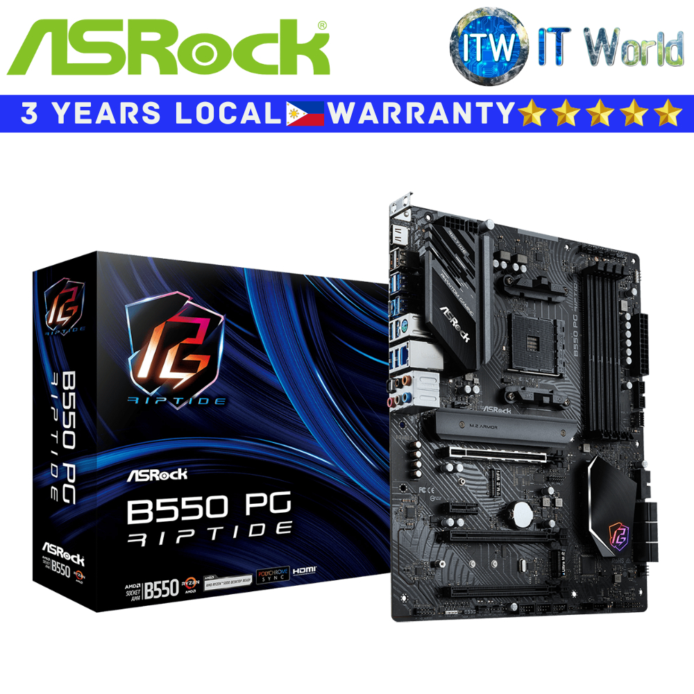 Itw | ASRock Motherbord B550 Phantom Gaming Riptide ATX AM4 DDR4 ...