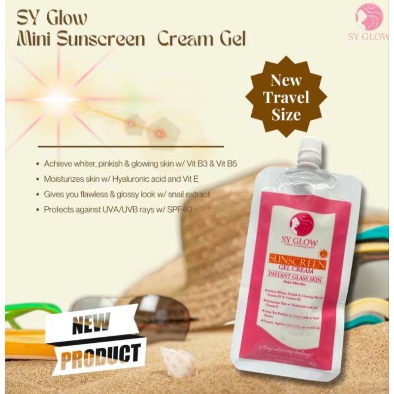 SY GLOW mini gel sunscreen | instant glass skin | spf 40 | 30g | Shopee ...