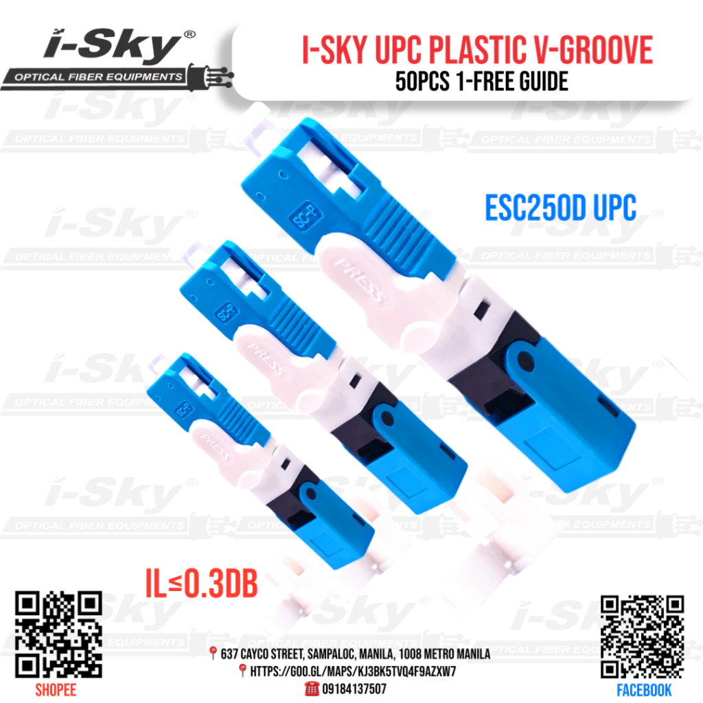 i-Sky ESC250D SC UPC FAST CONNECT Plastic V-groove SC CONNECTOR 10pcs ...