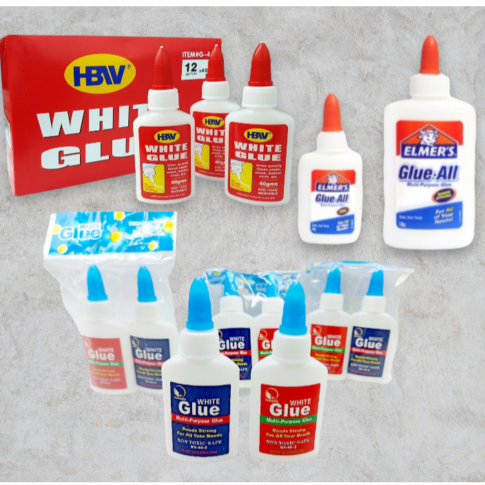 GLUE sold per box - WASHABLE WHITE GLUE FOR GLUE PAPER WOOD LEATHER ...