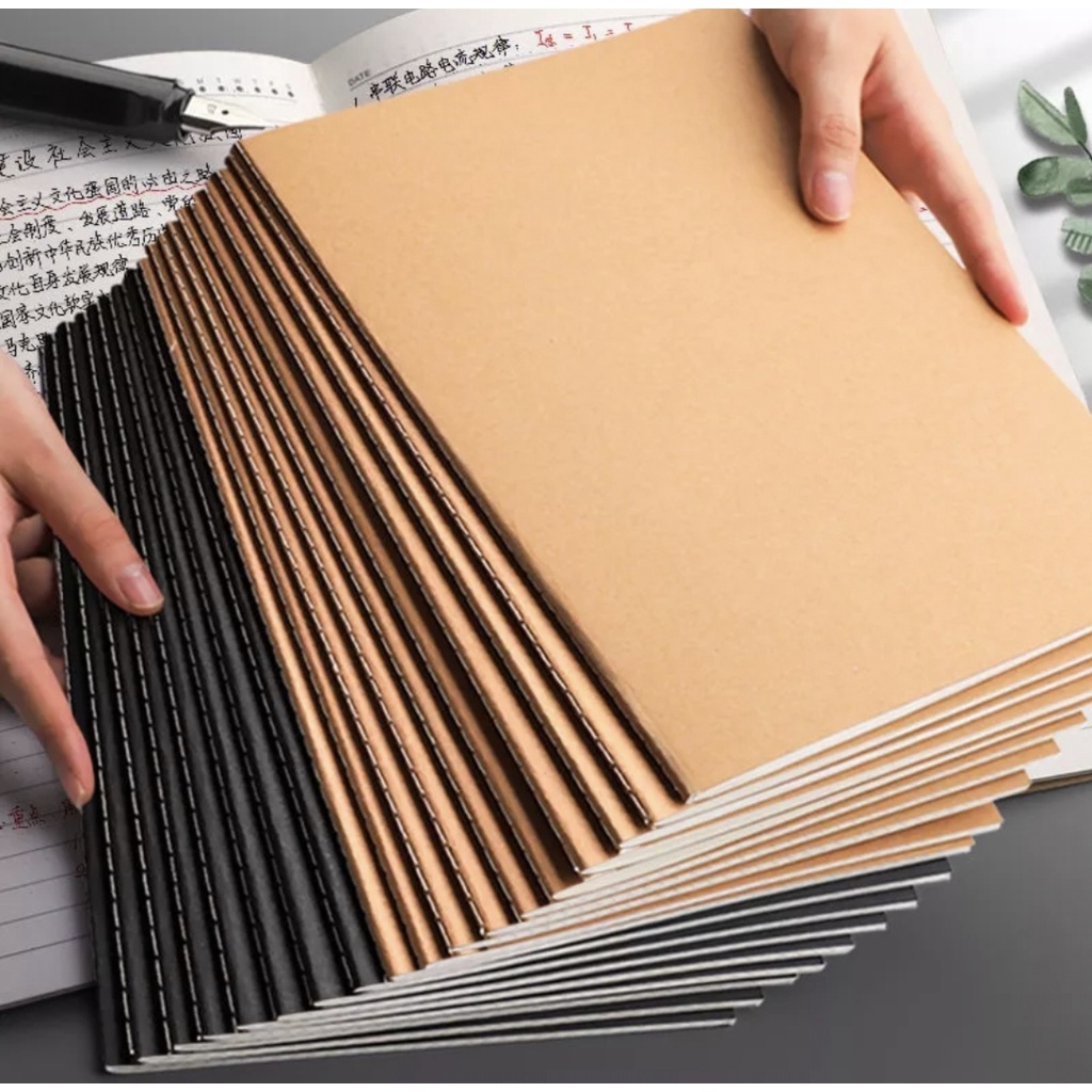 buy one take one Kraft paper notebook,A5 Notebook Line Black/Khaki ...