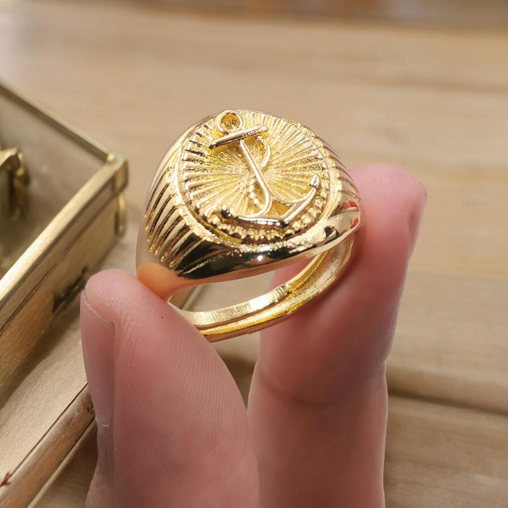 Adjustable Anchor Design Ring Accessories for Men With Box | Shopee ...