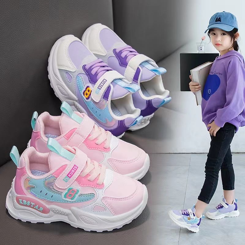 New Girl's Sneakers Kids Sapatos For Girls Korean Pink Shoes with box ...