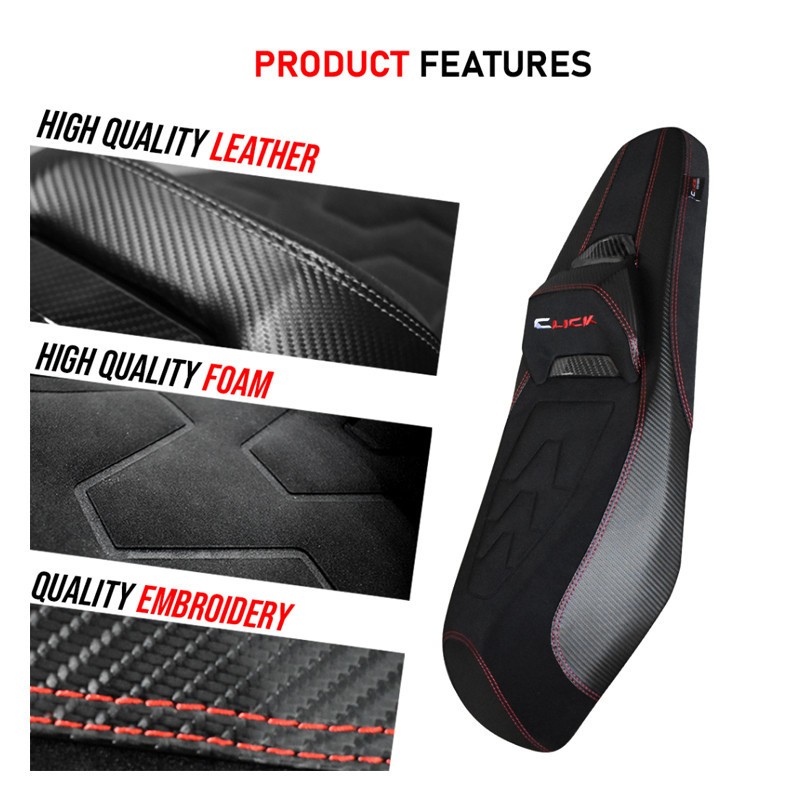 Honda Click V2/V3 Carbon Camel Back Seat Cover Assy With Embroid Deluxe ...