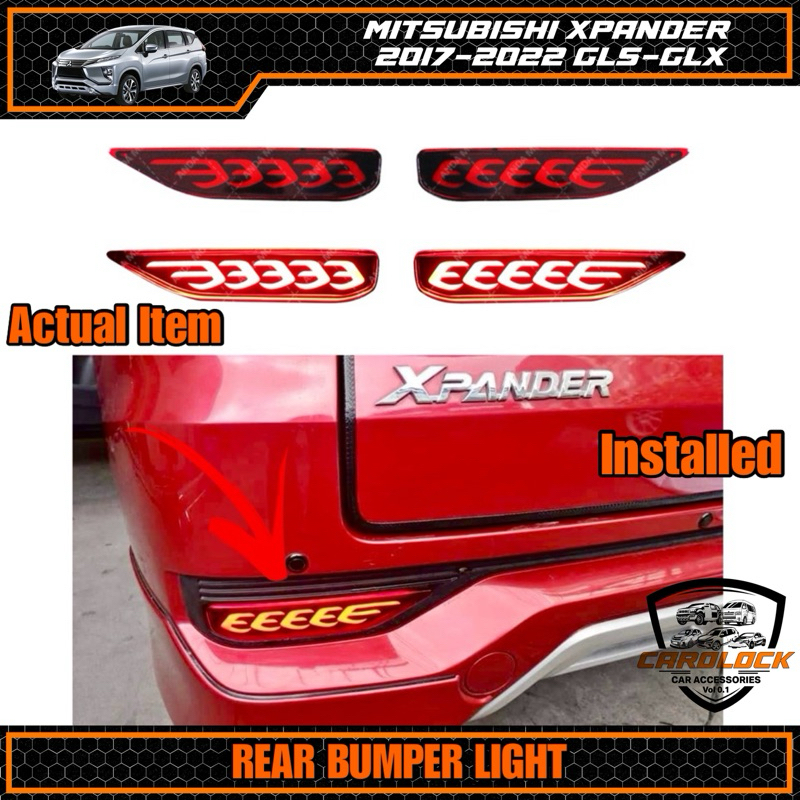 Mitsubishi Xpander Gls Glx 2017 2022 Rear Bumper Reflector With Light V3 Shopee Philippines