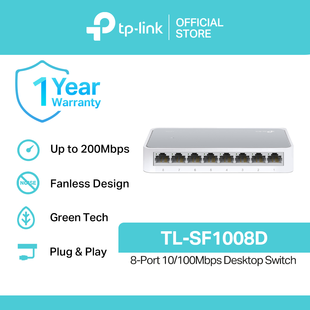 TP-Link | TL-SF1008D | 8-Port | Network | Ethernet | Hub | 10/100Mbps ...
