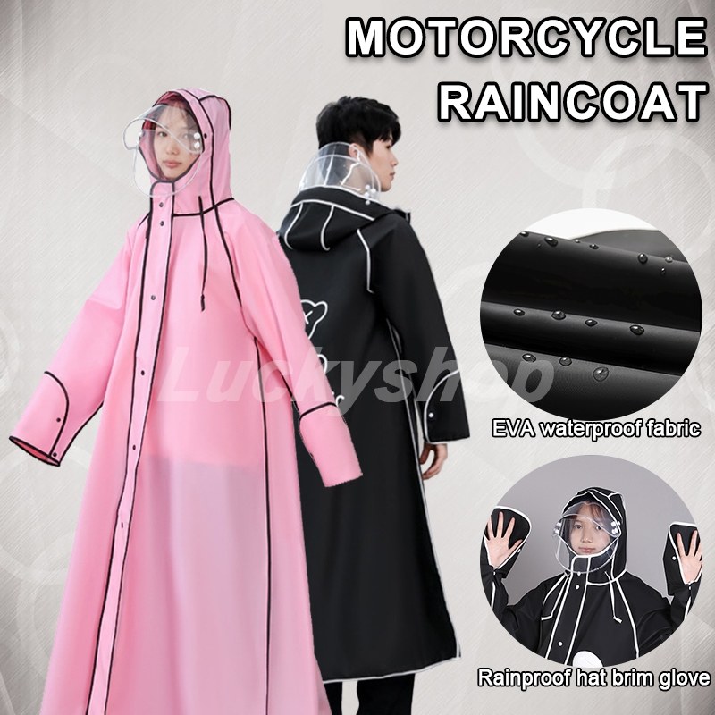 Motorcycle Raincoat One-Piece Rainsuit Hiking Bicycle Thick Poncho Rain ...