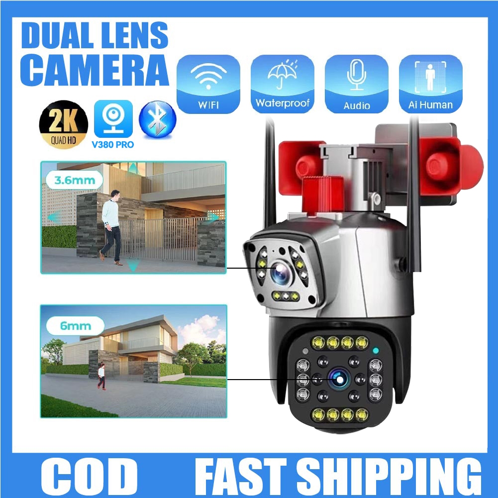 V380 PRO Q35S Outdoor CCTV Camera wifi connect 360 Panoramic Smart Dual ...