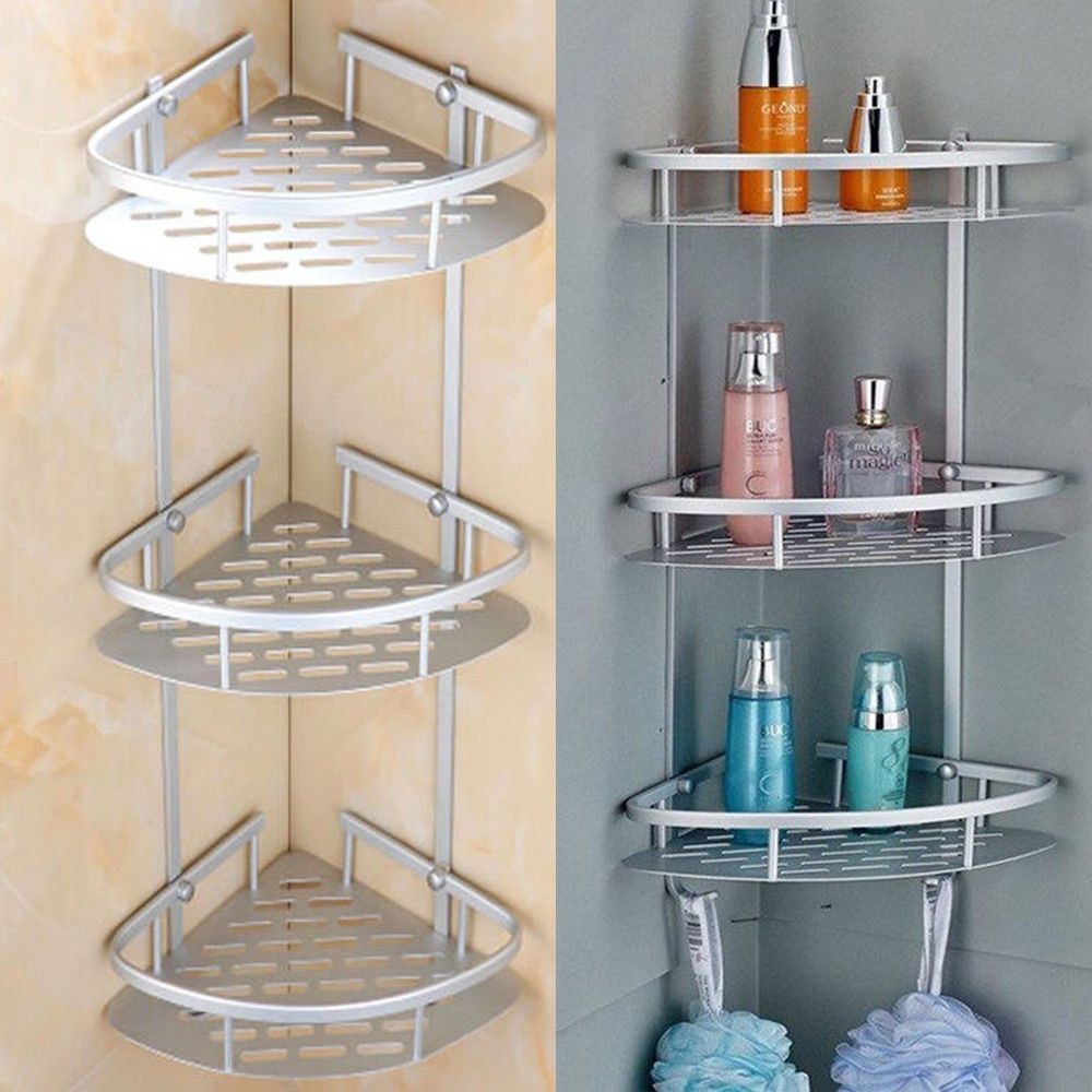 3 Layer Triangle Rack Cup Soap Sponges Tray Dish Plate Corner Shelf ...