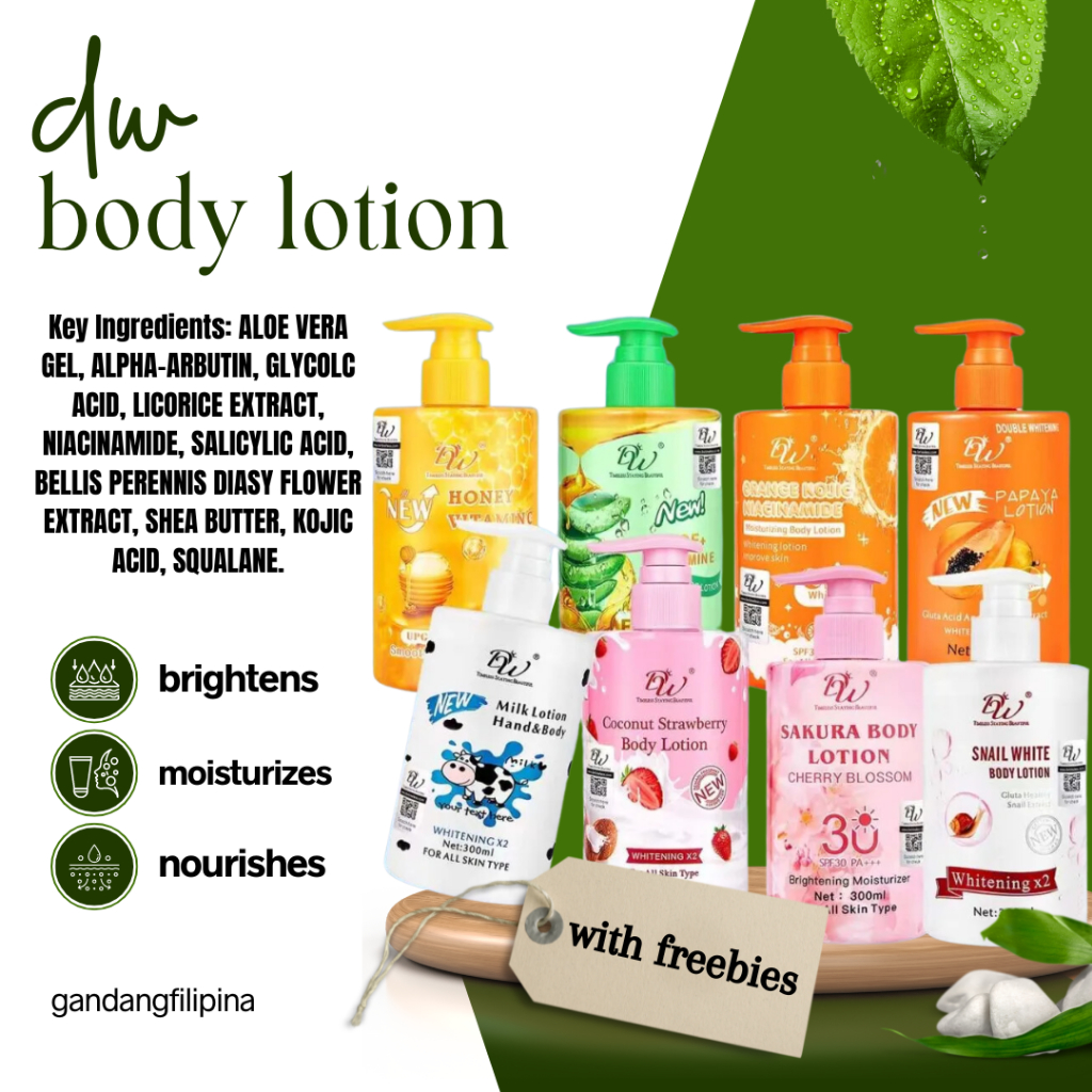 DW Lotion 300mL Moisturizing Whitening ( Papaya / Milk / Snail White ...