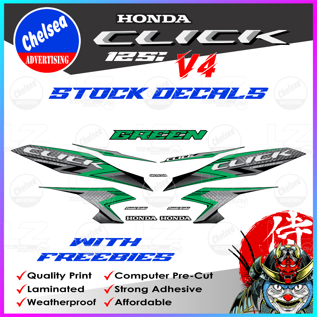 Honda Click 125i V4 Stock Decals / Stickers with freebies | Shopee ...