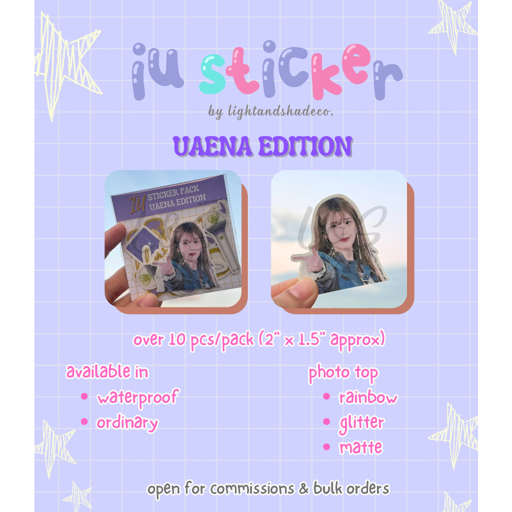 IU Sticker pack - fan made sticker (WATER PROOF with phototop - Rainbow ...