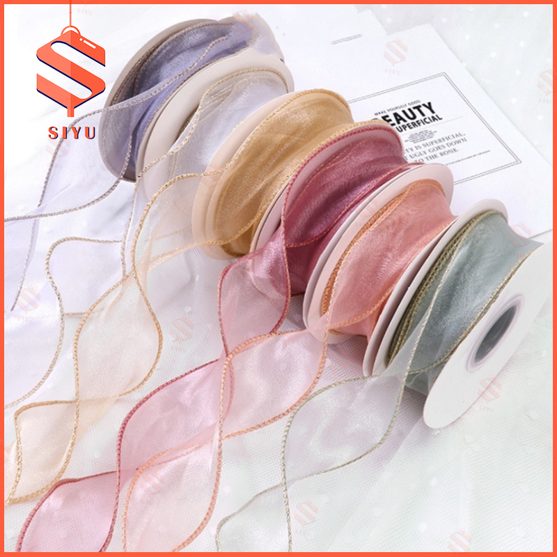 【4cm/9m】 Fishtail Ribbon Yarn Wavy Edge High Quality Wrap Flower Gift ...