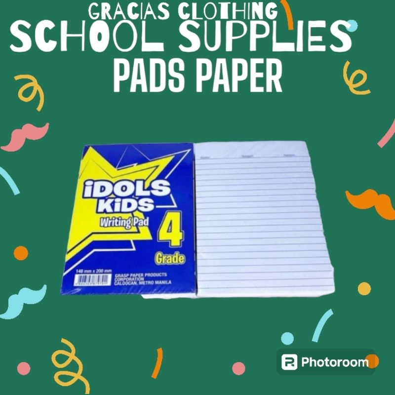 PAD PAPER/10PCS PER BUNDLE/GRADE 1 TO GRADE 4 AVAILABLE SCHOOL SUPPLIES ...