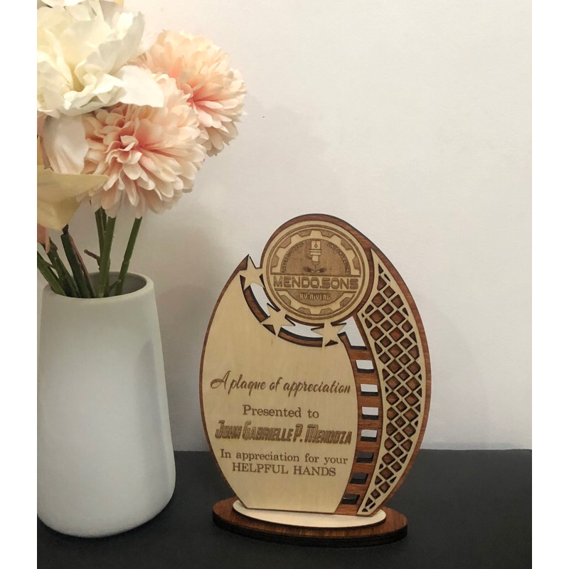 Customized Wooden Trophy | laser cutting and engraving | Shopee Philippines