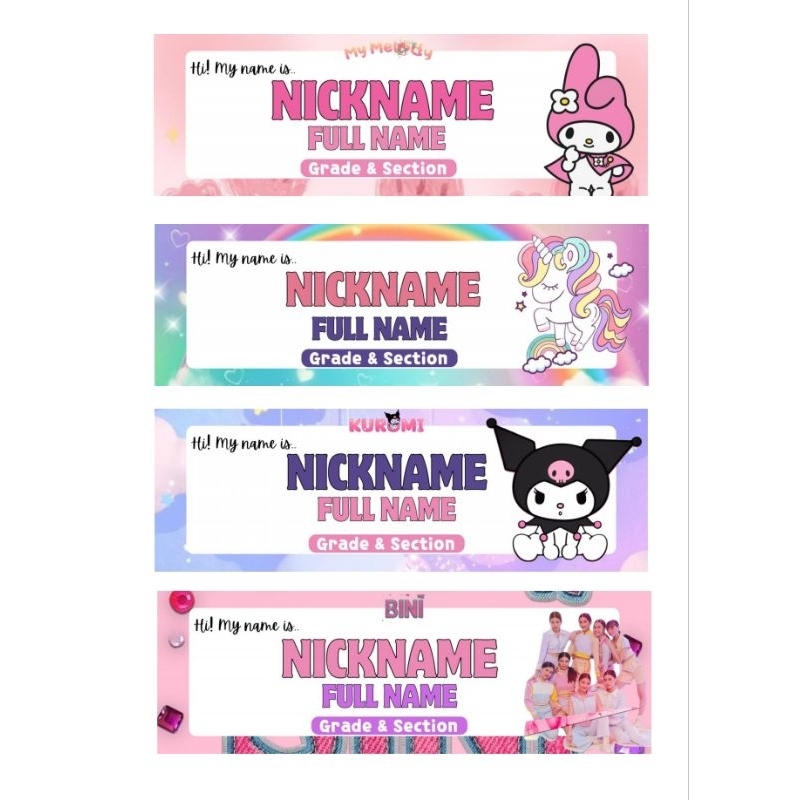 Customized Name Tag Laminated with Lace | Shopee Philippines