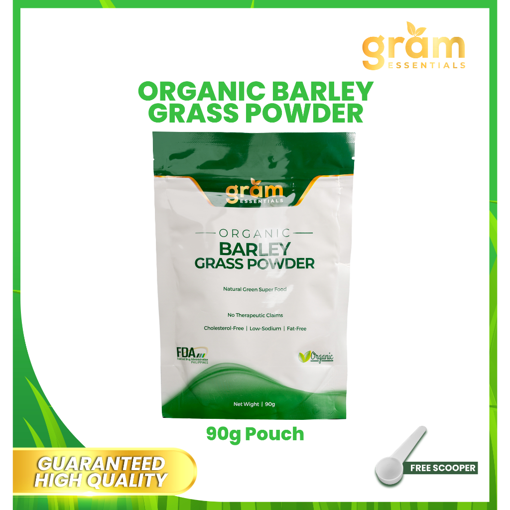 GRAM Essentials Organic Barley Grass Powder Pure Original Pouch 90g (30 servings) | Shopee ...