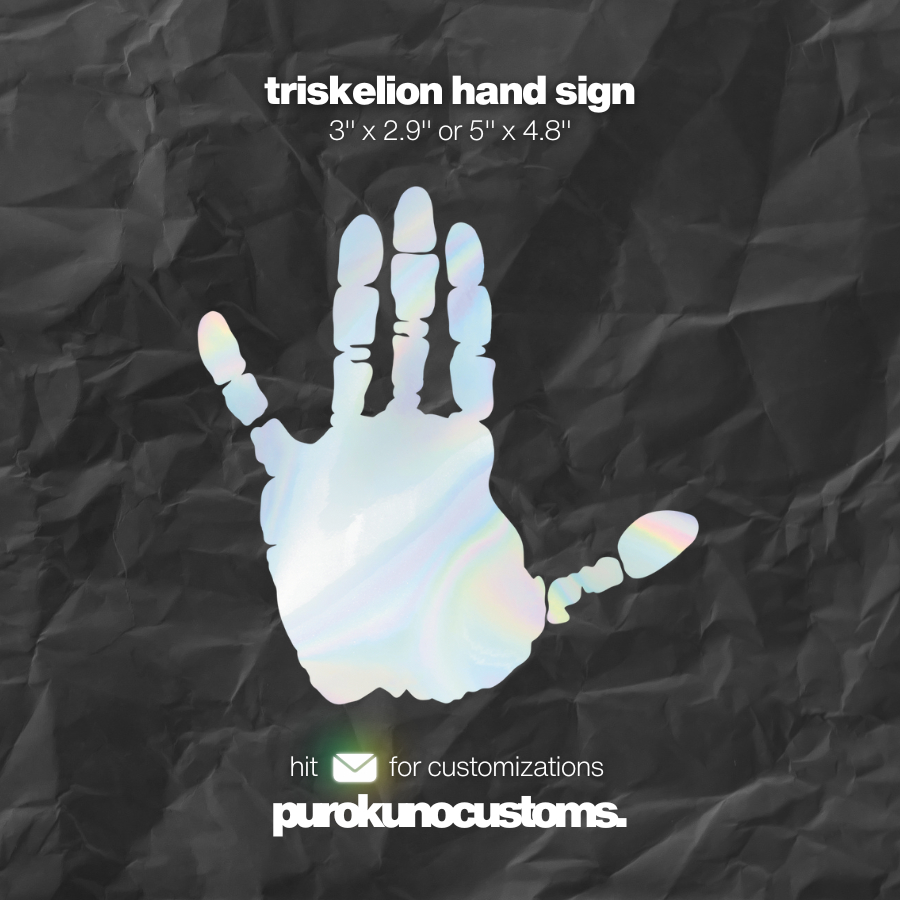 TRISKELION HAND SIGN CAR & MOTORCYLE VINYL DECAL STICKER TAU GAMMA PHI ...