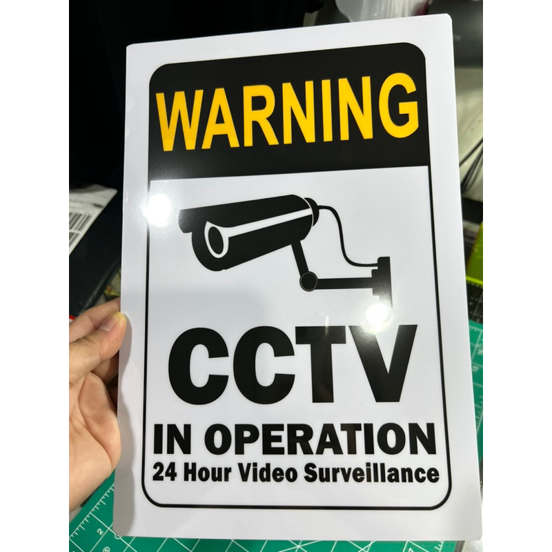 WARNING CCTV Signage |PVC|Sintraboard|Vinyl Sticker | Shopee Philippines
