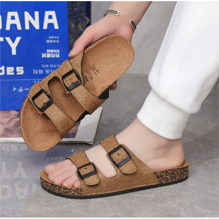 Men Fashion Strap flat sandals adjustable strap slippers | Shopee ...