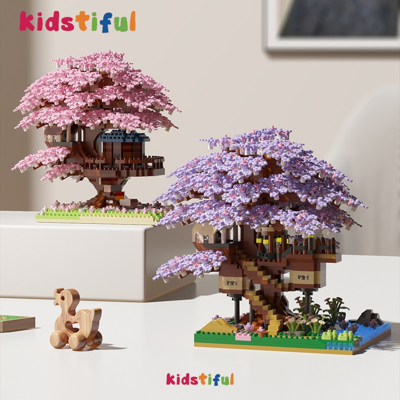 Sakura Tree House Bricks Set Small Particle Building Blocks Flowers ...