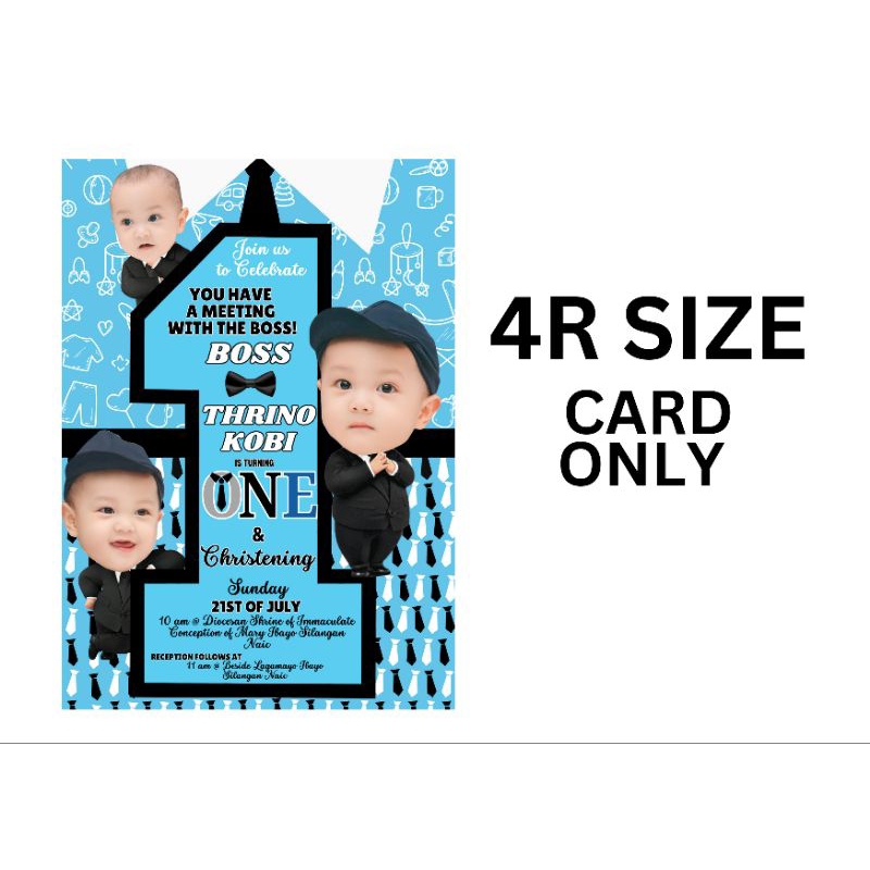 4R BABY BOSS Invitation Card FREE LAYOUT for 20pcs up orders | Shopee ...