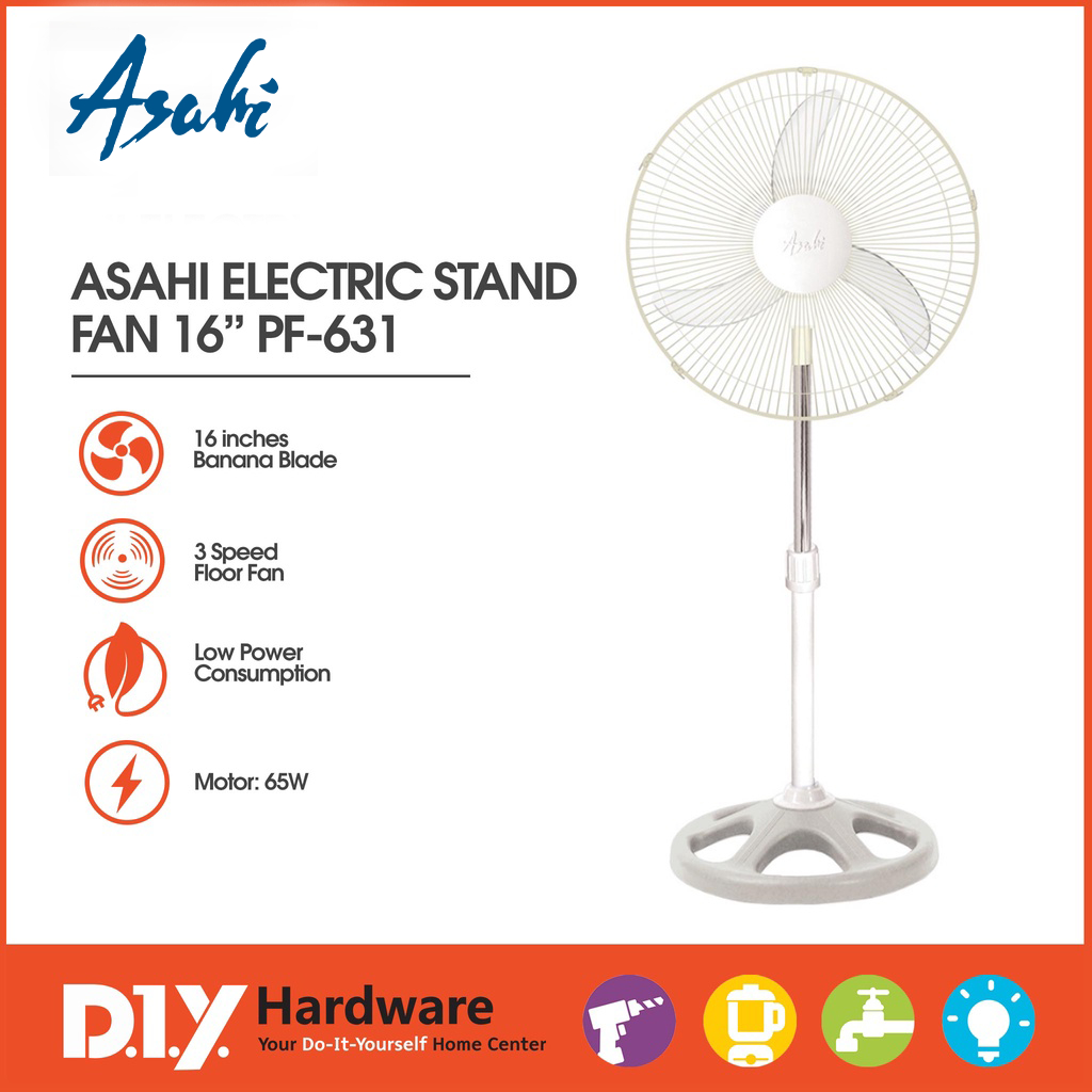 Asahi Stand Fan 16" Banana Type Blade Adjustable Height PF-631 | Shopee ...