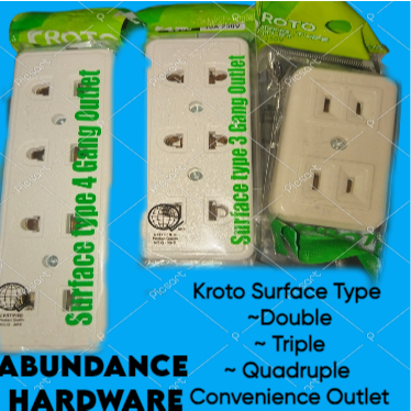 Kroto Surface Type Double Triple Quadruple Convenience Outlet | Shopee ...