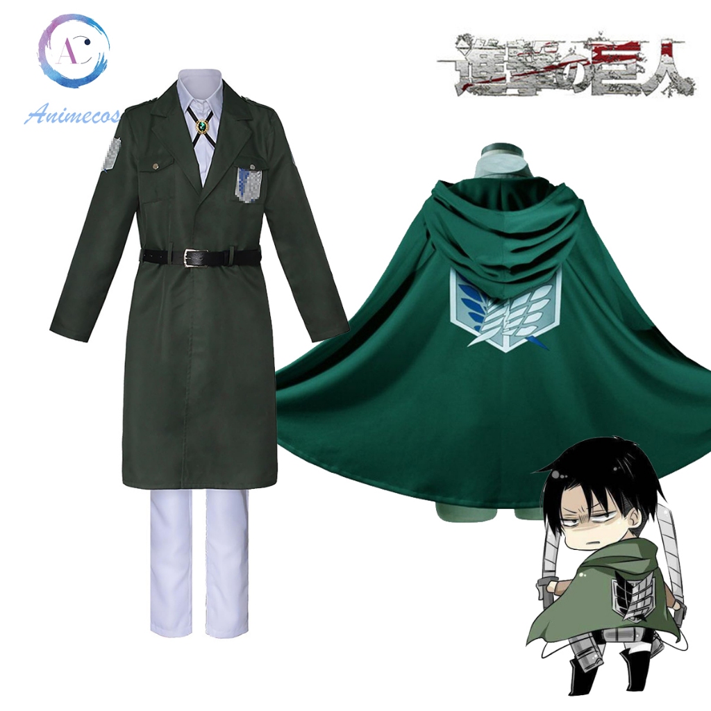 Attack on Titan Cape Eren Levi Cosplay Costume Scout Legion Hooded ...
