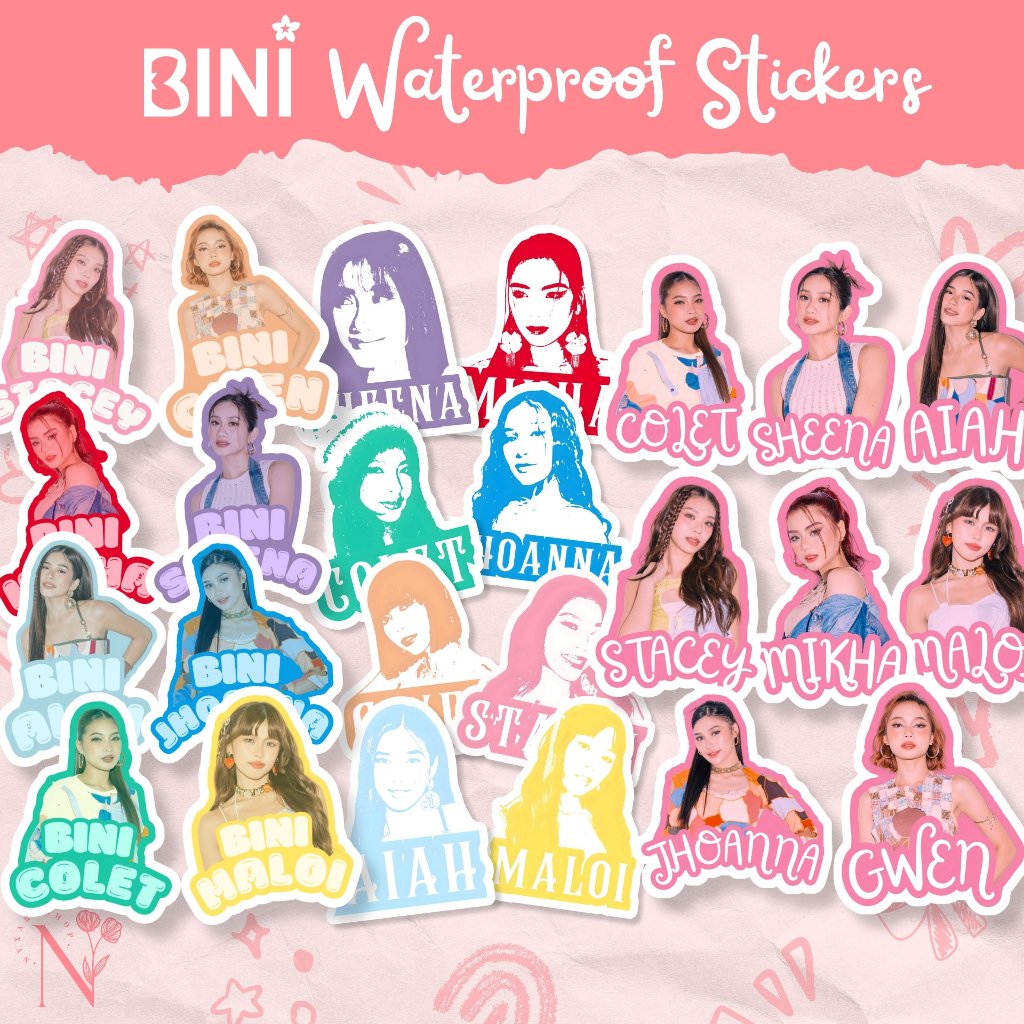 BINI Waterproof Vinyl Picture Stickers | Laptop Sticker, Tumbler ...