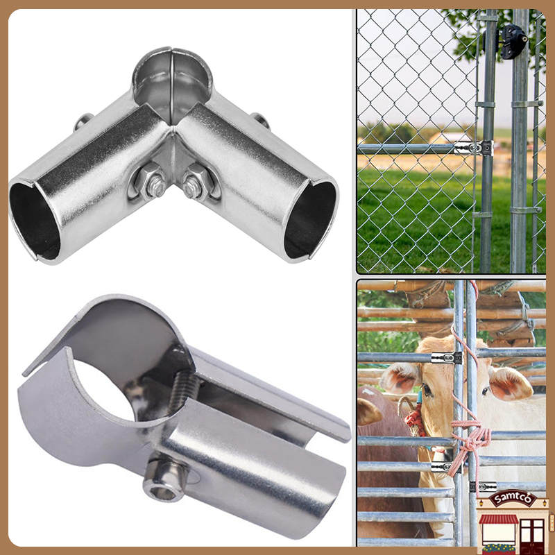 2Pack 3 Way Structural Pipe Connector T-Pipe Clamp Chain Link Fence ...