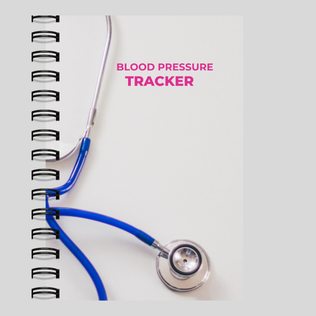 BLOOD PRESSURE TRACKER NOTEBOOK 100 PAGE/50 LEAVES LAMINATED COVER ...