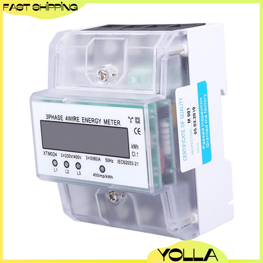XTM024 Three-Phase Four Wire Submeter 3x5(80)A Rail Electricity Power ...