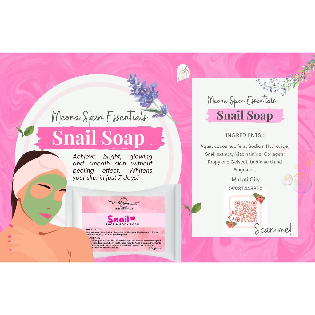Original snail soap (Meona Skin Essentials) SRP | Shopee Philippines