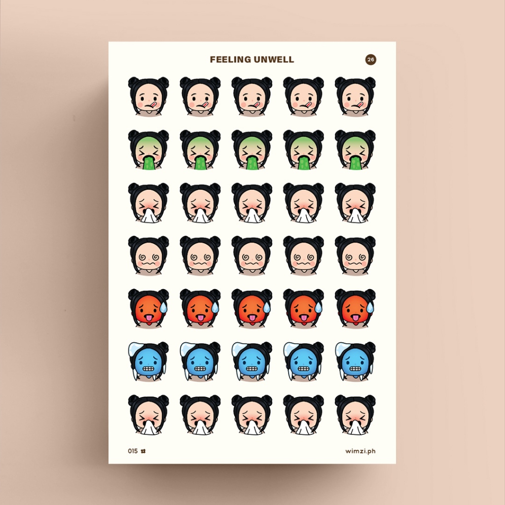 Emoji Head Stickers for Planners/ Journals/ Bujo/ DIY Scrapbooking ...