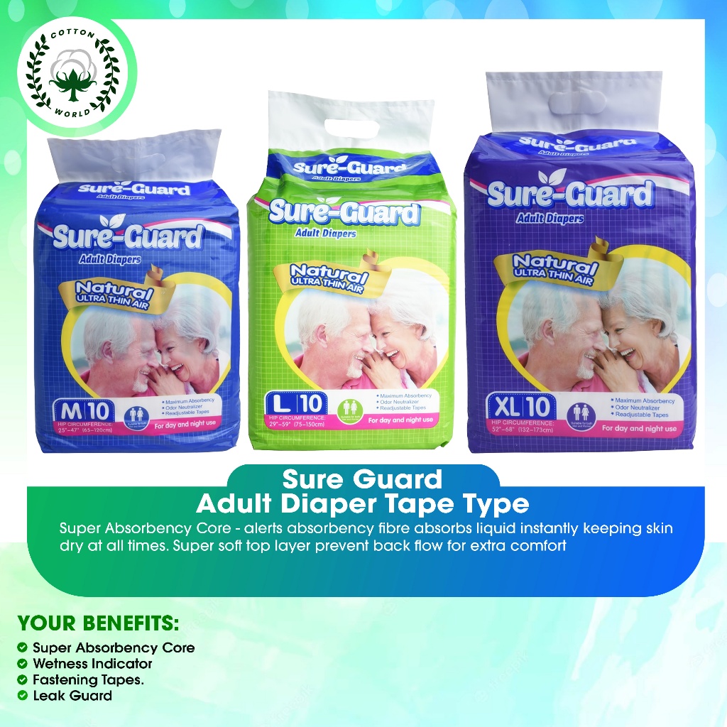 Sure Guard Adult Diaper (Tape type) | Shopee Philippines