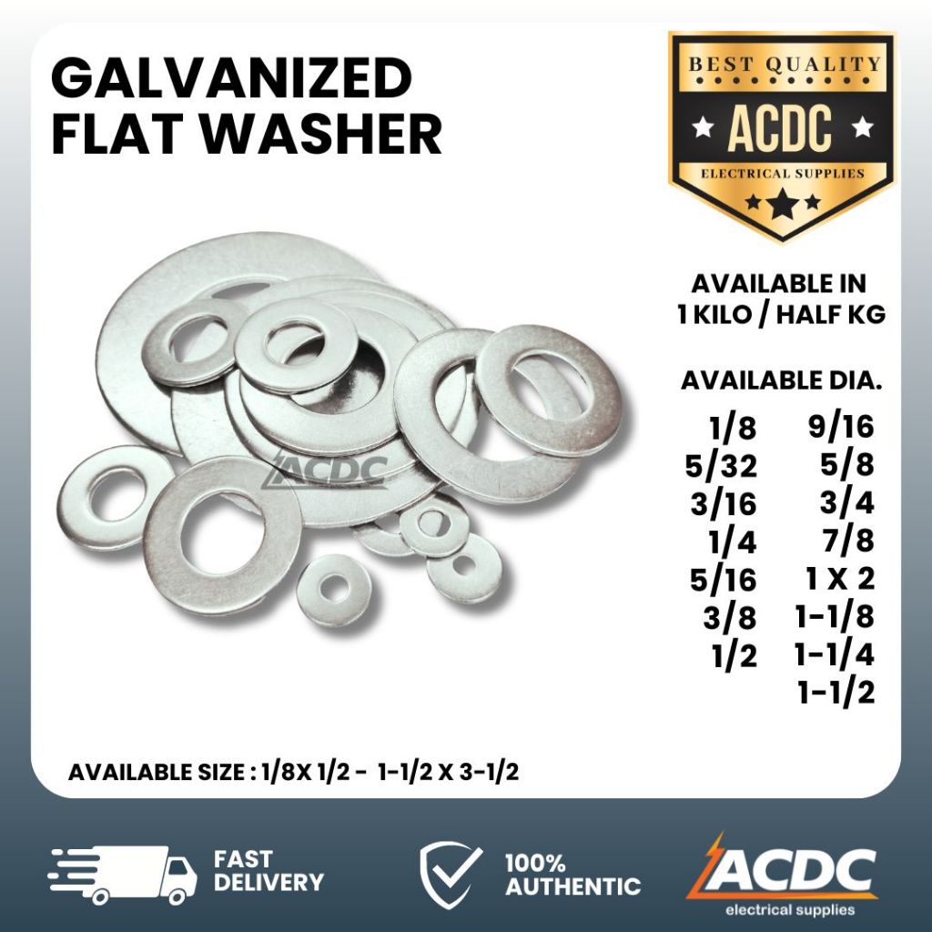 Per KG GI (Galvanized) Flat Washer (Half KG or 1 KG per order) | Shopee ...