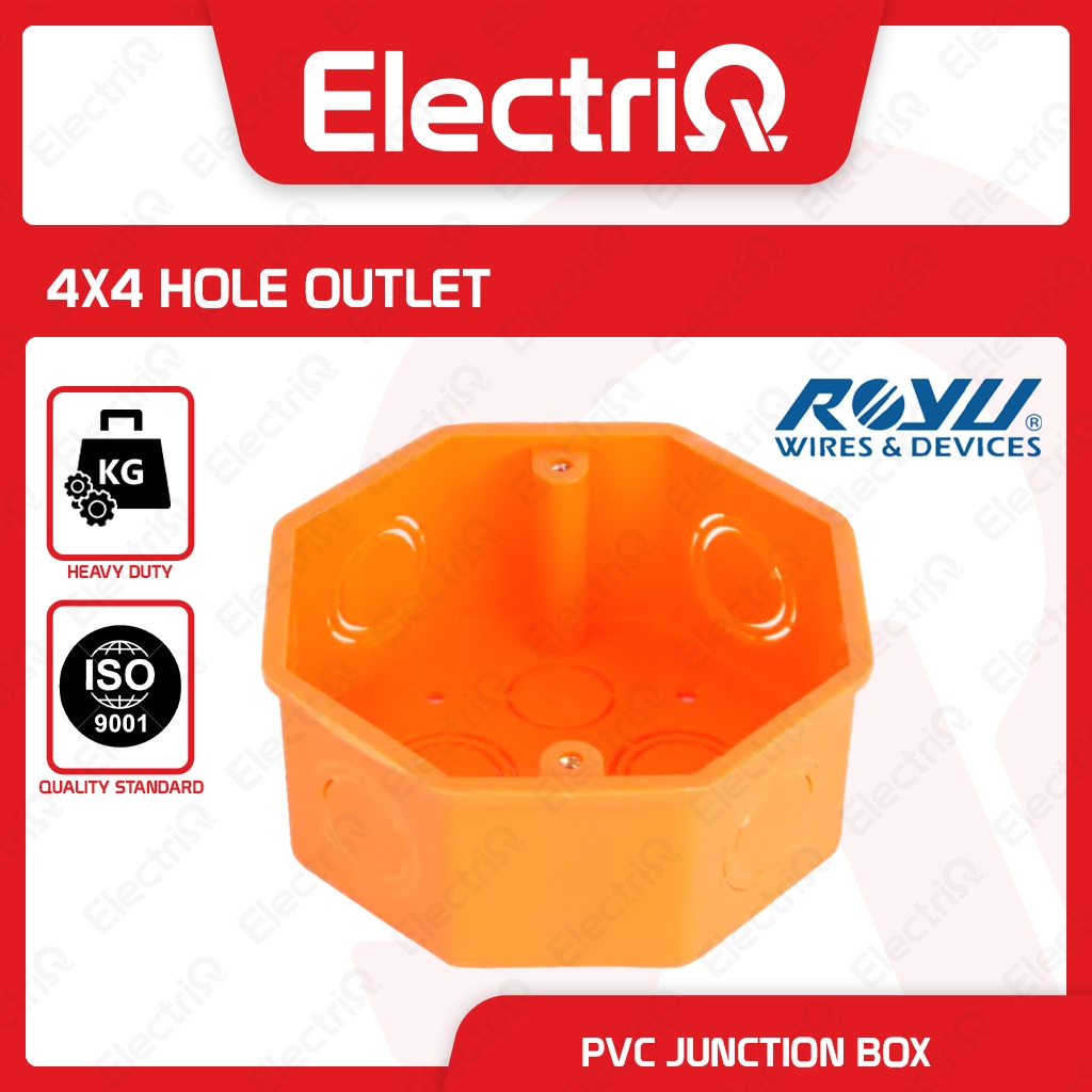 Electriq l Royu PVC Junction Box Orange 4 x 4 Electrical Box without ...