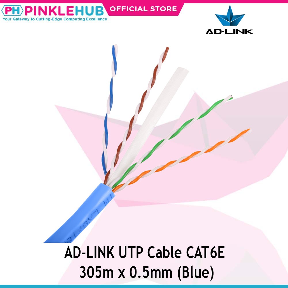 AD-LINK UTP Cable CAT6E 305m x 0.5mm Blue (AD-IN601-C) | Shopee Philippines