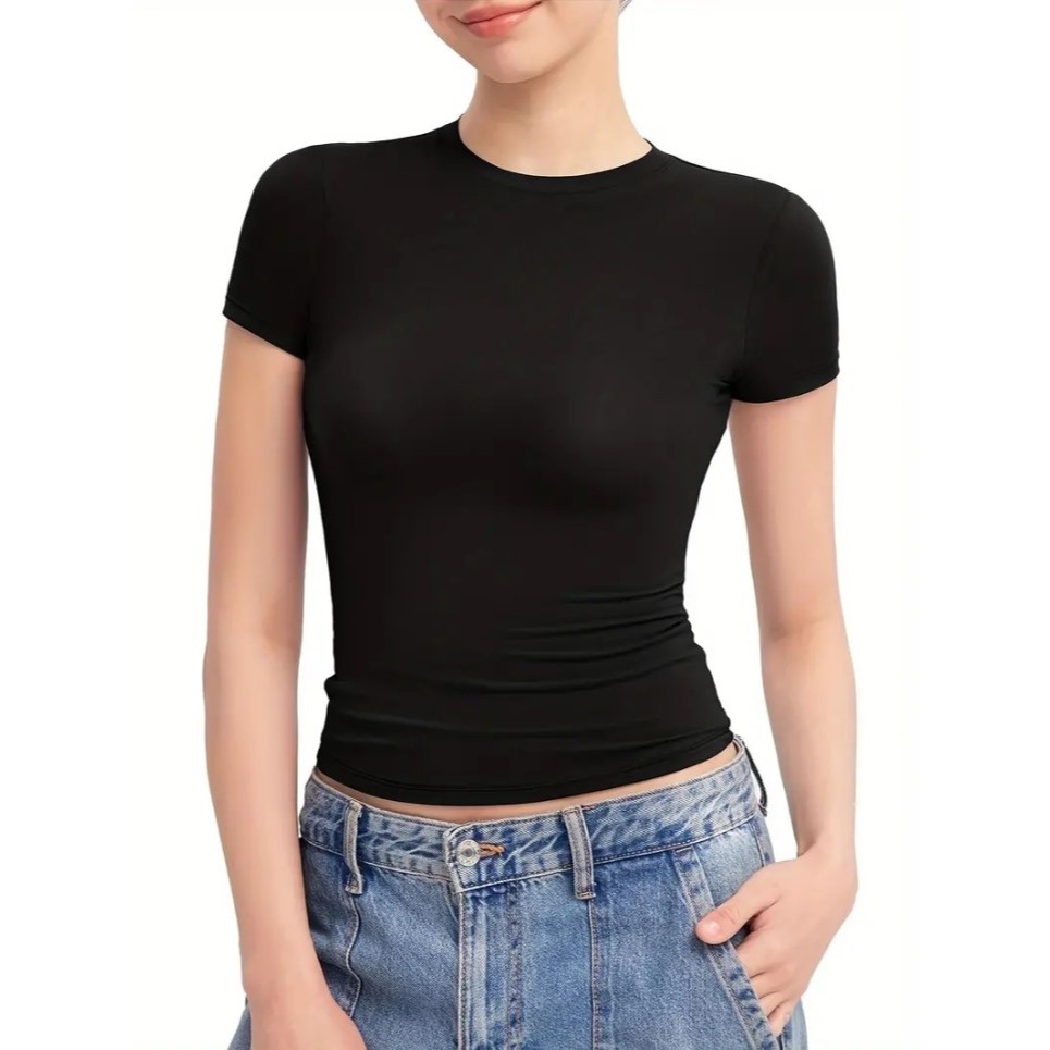 Kinwoo Full Length Slim Fit Plain Short Sleeves | Shopee Philippines