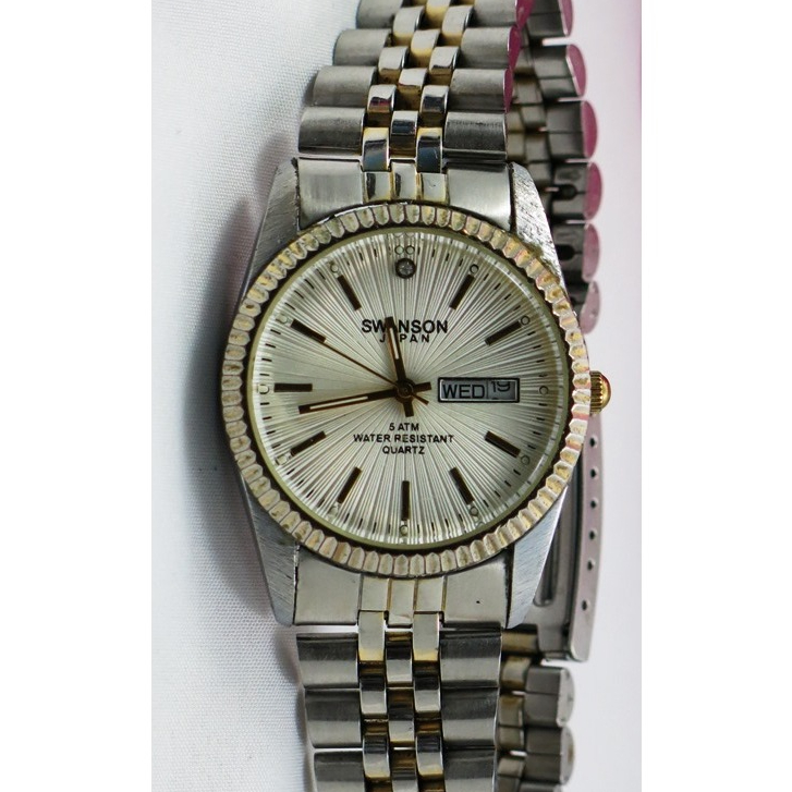 j9:Original SWANSON Diamond Analog Watch for Men from USA-Two Tone ...
