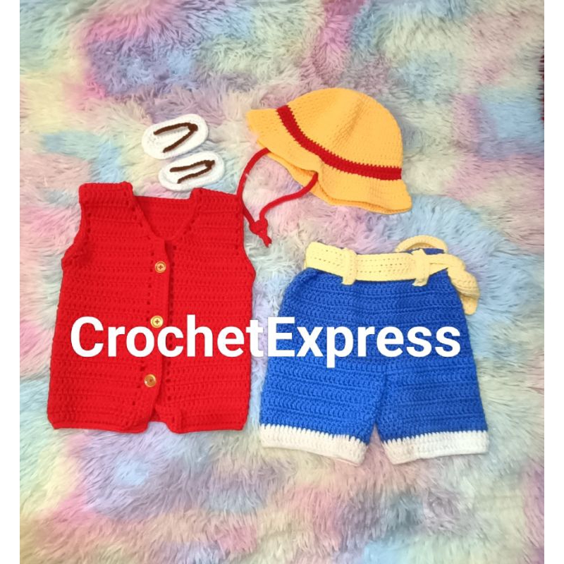 Luffy Crochet Costume Set | Shopee Philippines