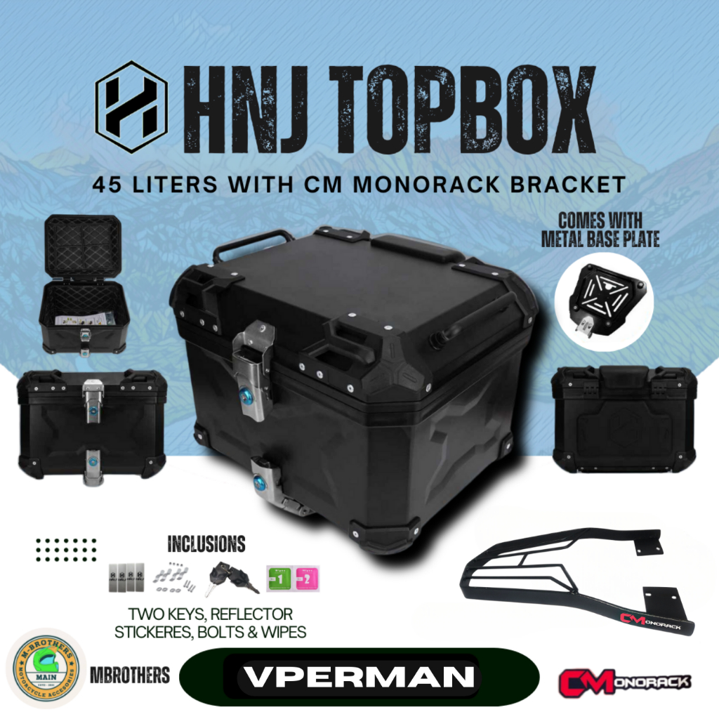 Set Vperman 150 Monorack Bracket With Top Box set - 30L, 32L, 36L & 45L ...