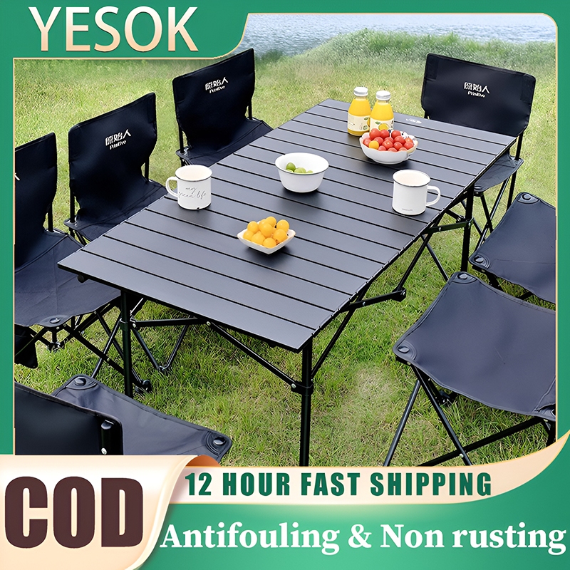YESOK Outdoor Portable Folding Table Large Camping Table High Strength ...