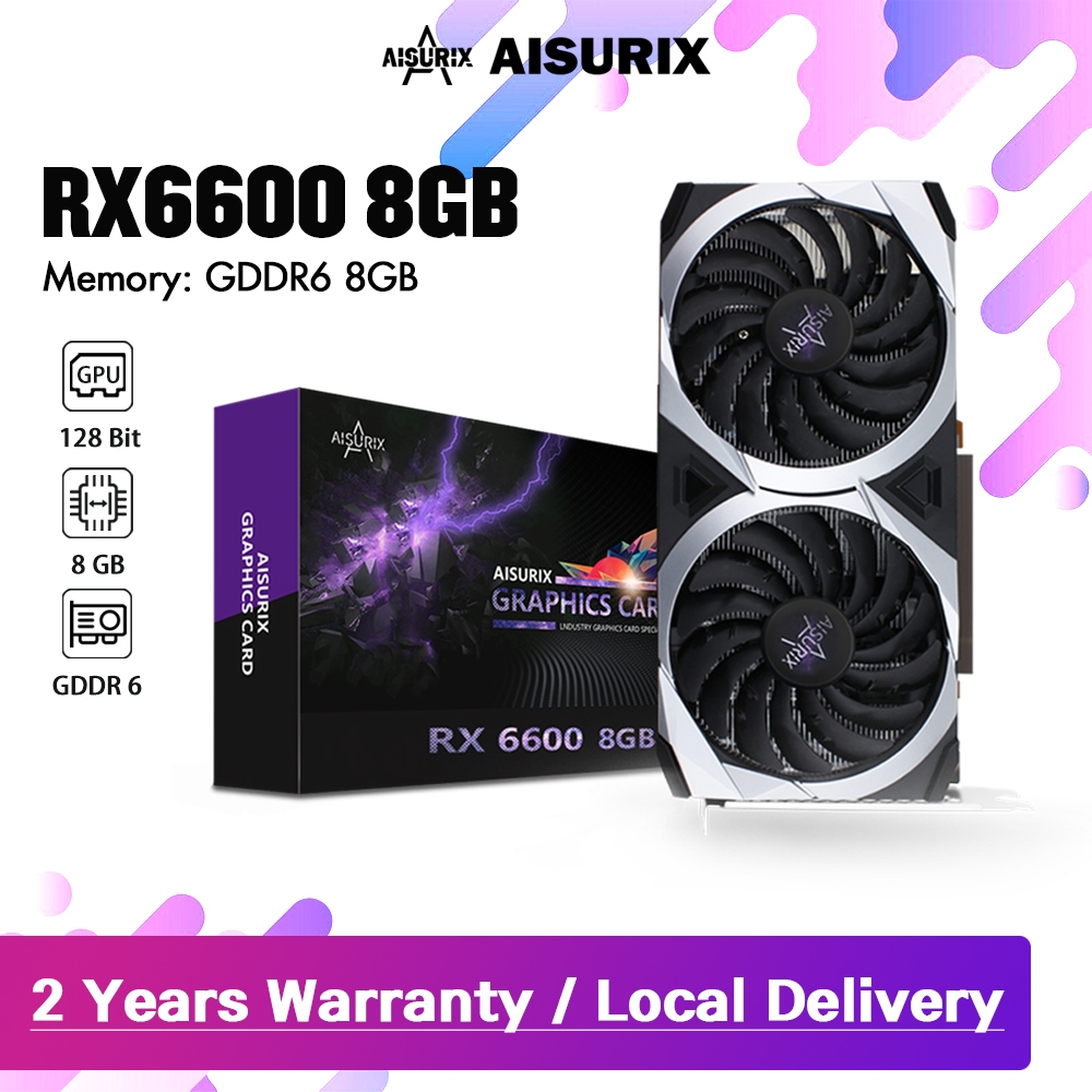 AISURIX Graphics Card AMD RX 6600 8GB GDDR6 128Bit Video card Computer ...